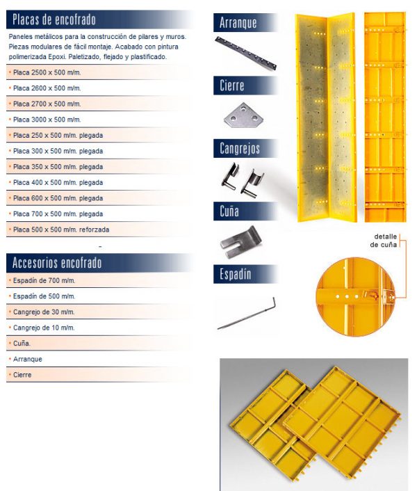 CHAPA ENCOFRADO PILARES - Maquinaria Juan del Río sl